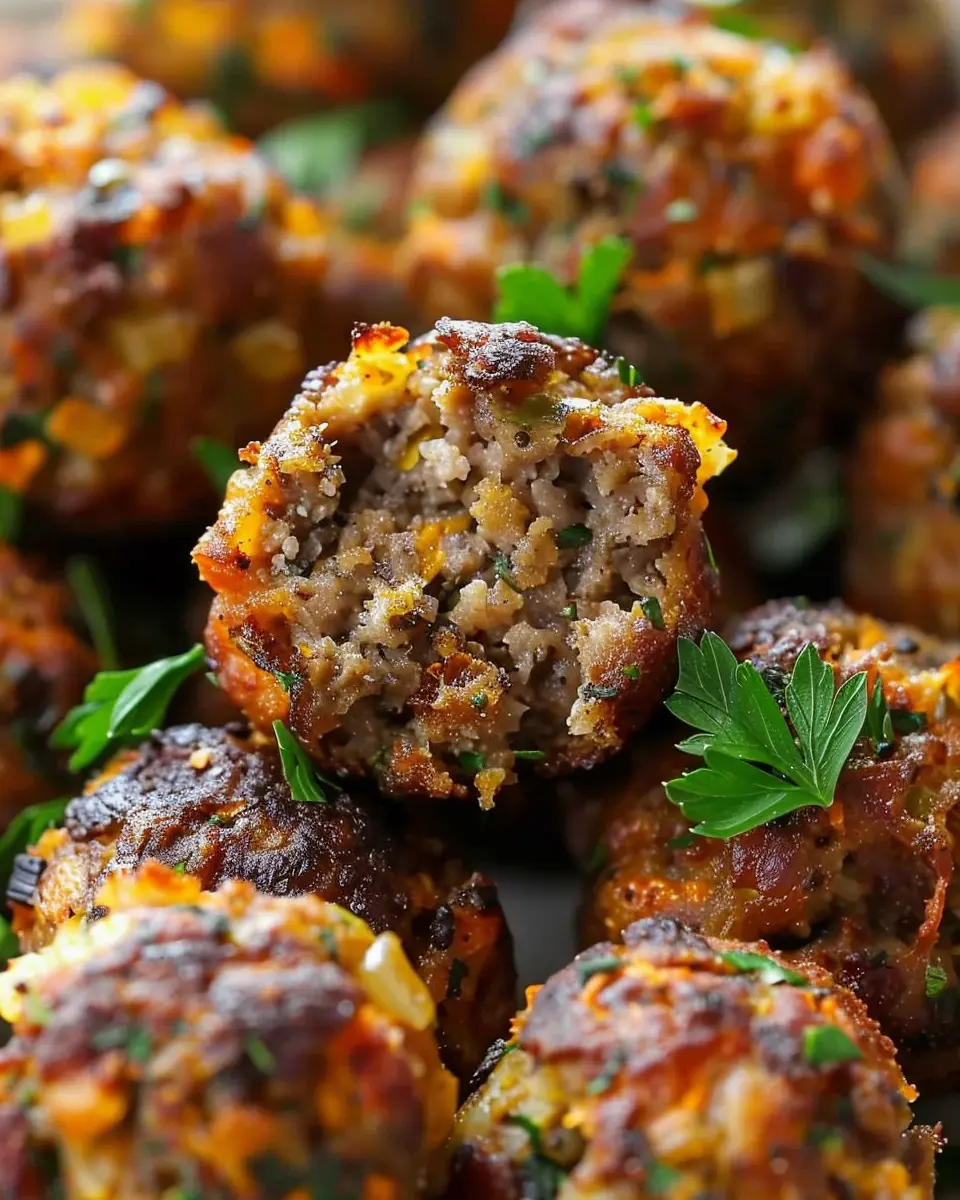 cheesy sausage stuffing balls