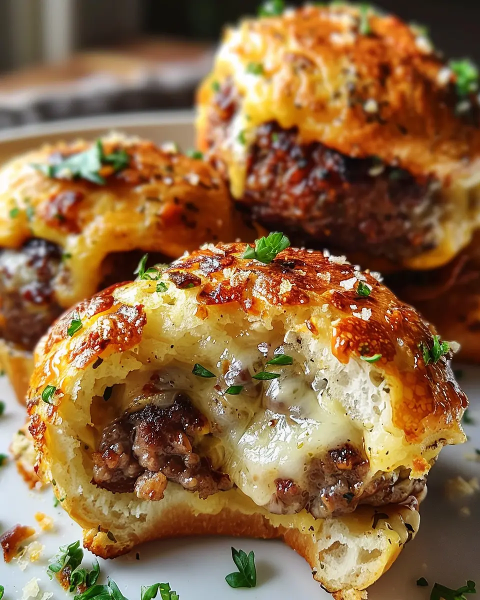 Garlic Parmesan Cheeseburger Bombs